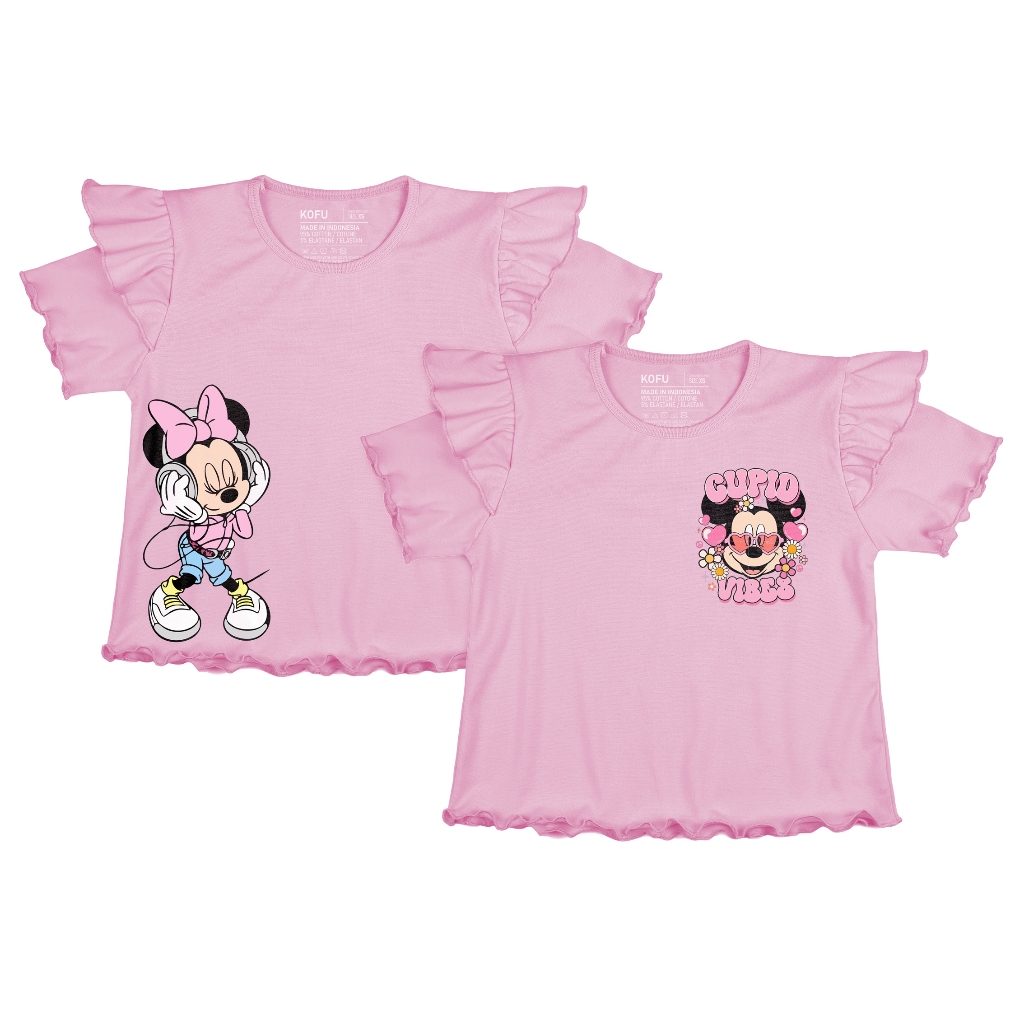 Jual KOFU KIDS - Pakaian Anak Disney Minnie Mouse Bahan Rib Warna Pink ...