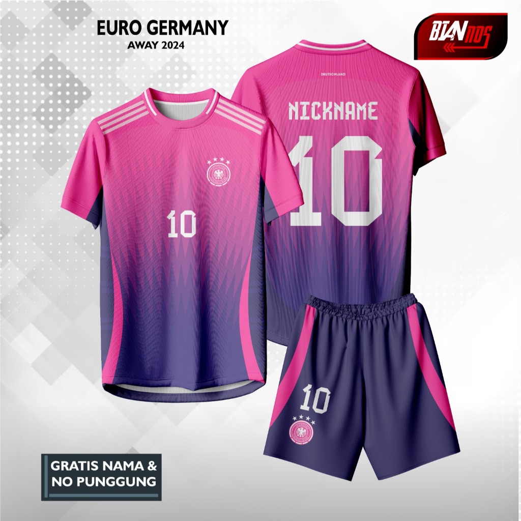Jual JERSEY PANSER JERMAN PINK AWAY EURO 2024 FULL PRINTING (GRATIS CUSTOM NAMA & NO PUNGGUNG ...