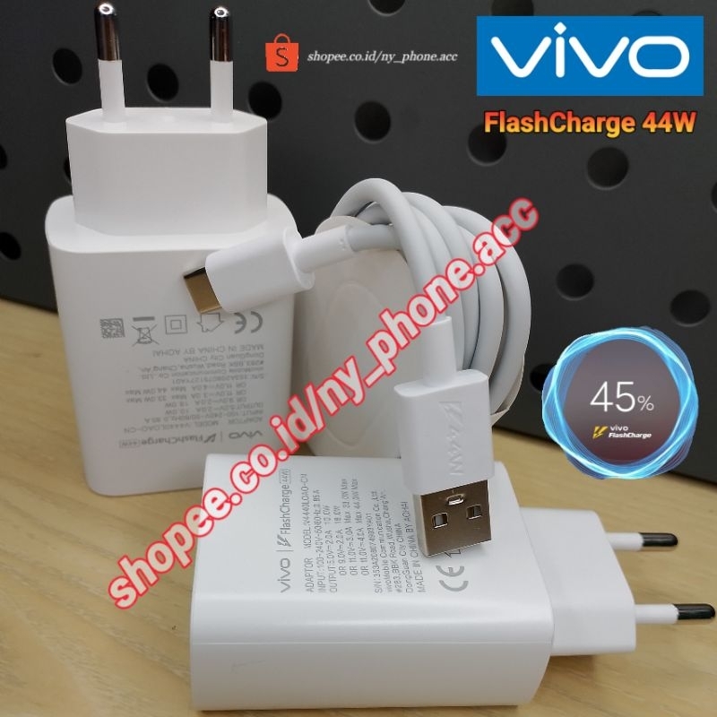 Jual VIVO 44W FlashCharge Charger V29e/Y27s NFC/Y36/Y36 5G/X70 Pro 5G ...