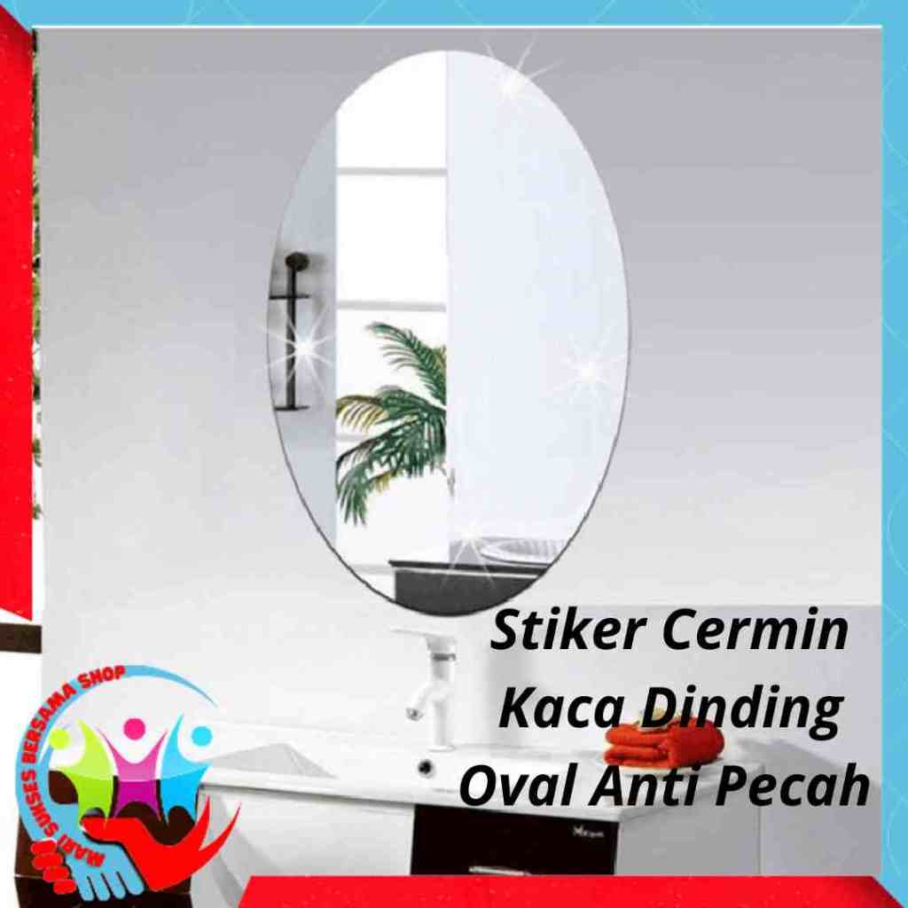Jual MSBS Stiker Cermin Kaca Dinding Oval Anti Pecah Acrylic Kaca ...