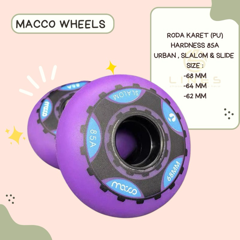 Jual WHEEL RODA KARET MACCO 85a INLINE FREESTYLE SEPATU RODA | Shopee ...
