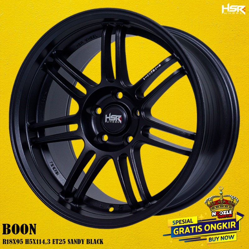 Jual Velg Mobil Innova Xpander Rush R18 Type HSR Boon Pelek Racing Ring 18 Terbaru Full Black ...