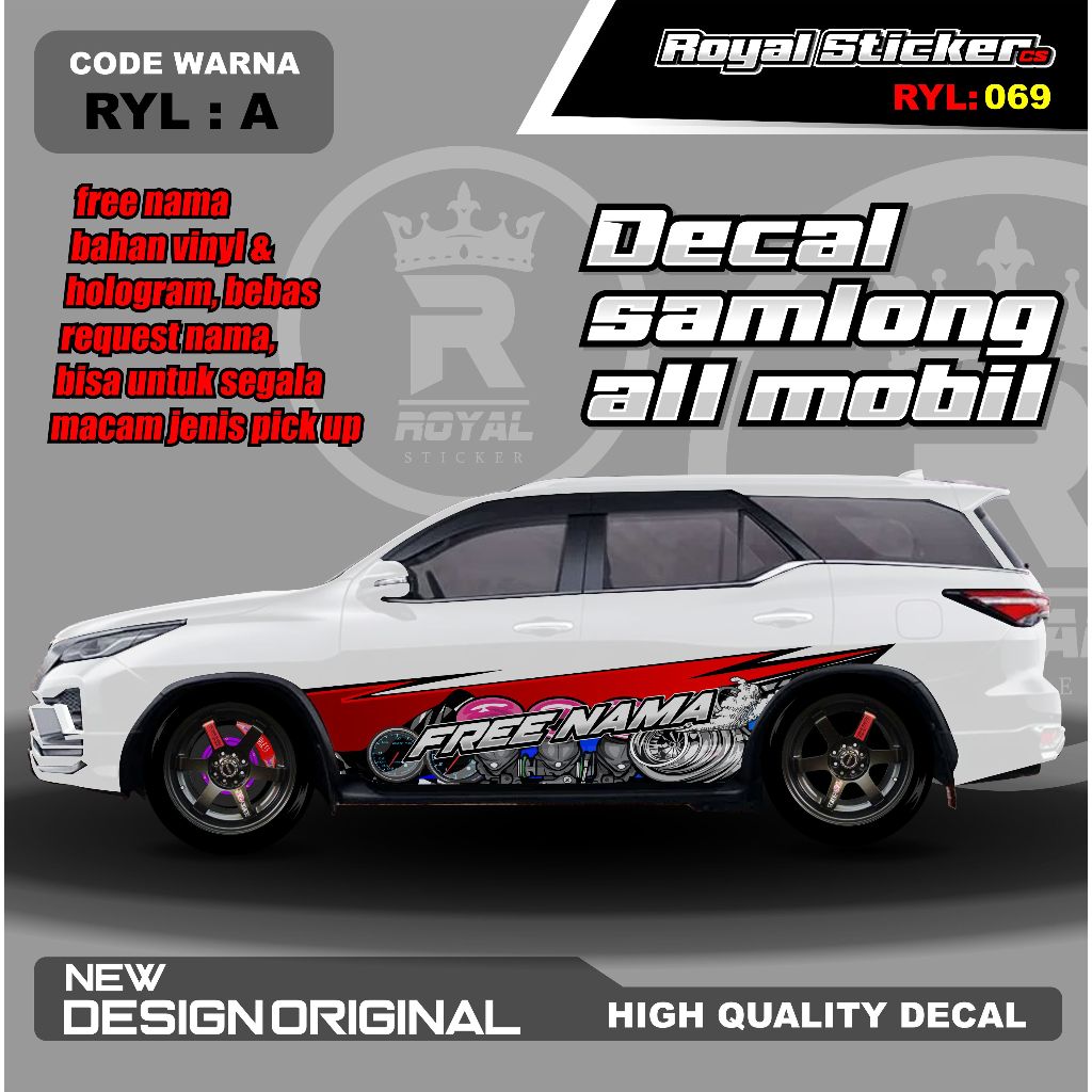 Jual RYL069-STIKER MOBIL DECAL SAMLONG SIAP PASANG-STIKER BAHAN ...