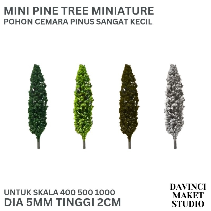Jual (C2) Miniatur Pohon Cemara 2cm Kecil Maket Diorama Warna Monokrom ...
