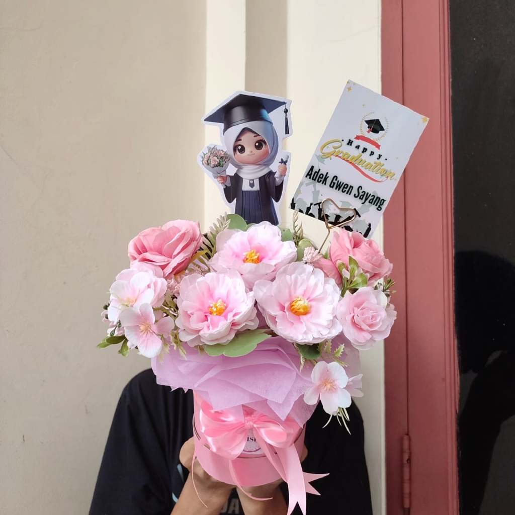 Jual Buket Bunga Bloom Box Topper Wisuda SD SMP SMA Buket Bunga ...