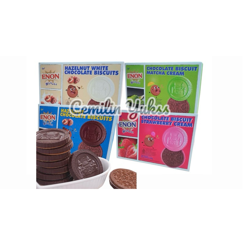 Jual Enon Chocolate Biscuit Matcha Strawbery White Chocolate Halzenut ...