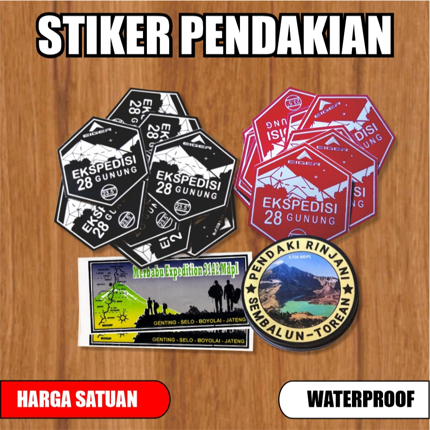 Jual Stiker pendakian gunung/Stiker merchandise gunung camping hiking ...