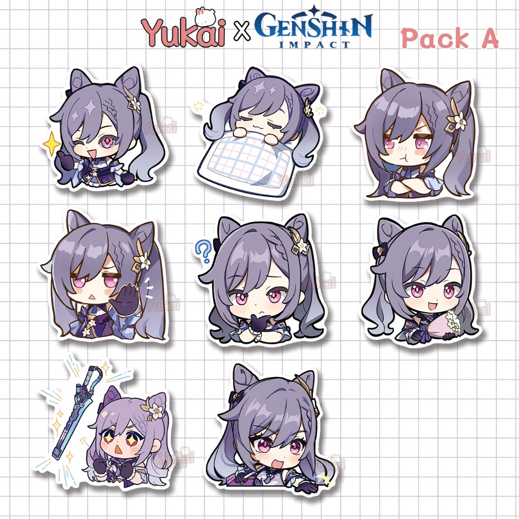 Jual Stiker Pack Keqing Genshin Impact Premium, Sticker Anime ...