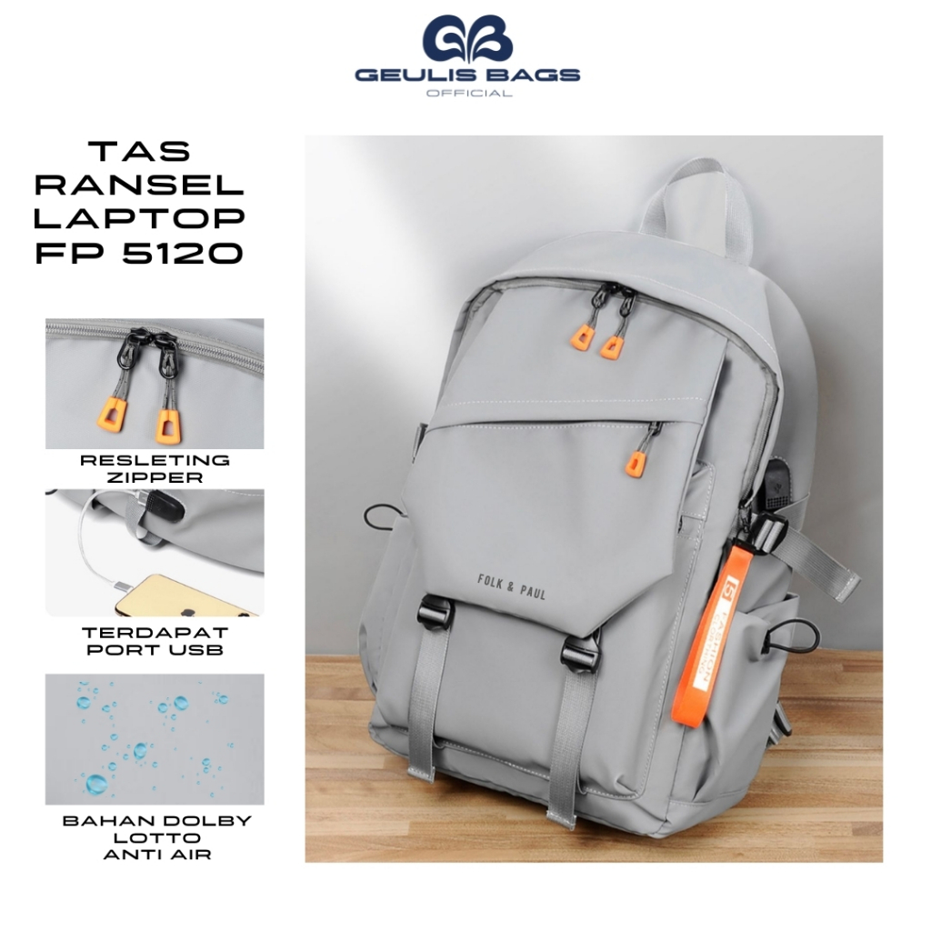 Jual GEULIS BAGS Tas Ransel Sekolah Anak SMP SMA Backpack Kerja Laptop Anti Air FP 5120 | Shopee ...