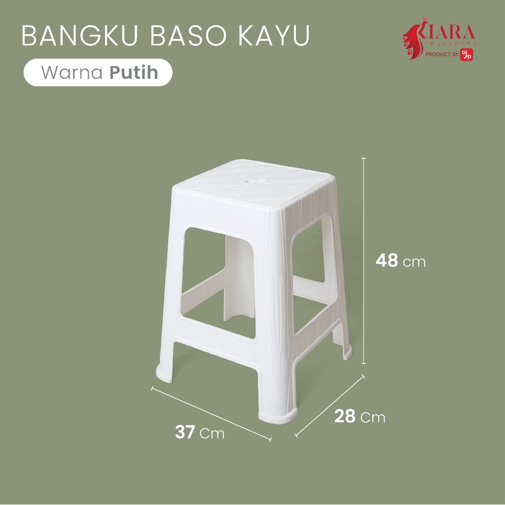 Jual Bangku kursi baso motif kayu plastik tinggi KIARA PUTIH | Shopee ...