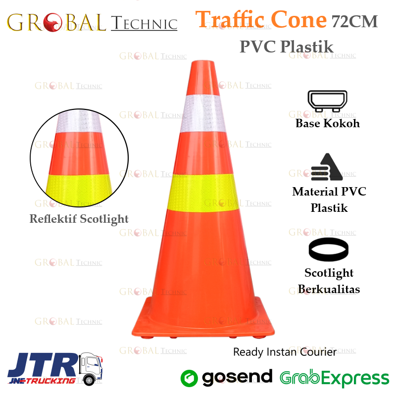 Jual Safety Traffic Cone 72CM PVC Plastic / Kerucut Lalu Lintas Plastik PVC | Shopee Indonesia
