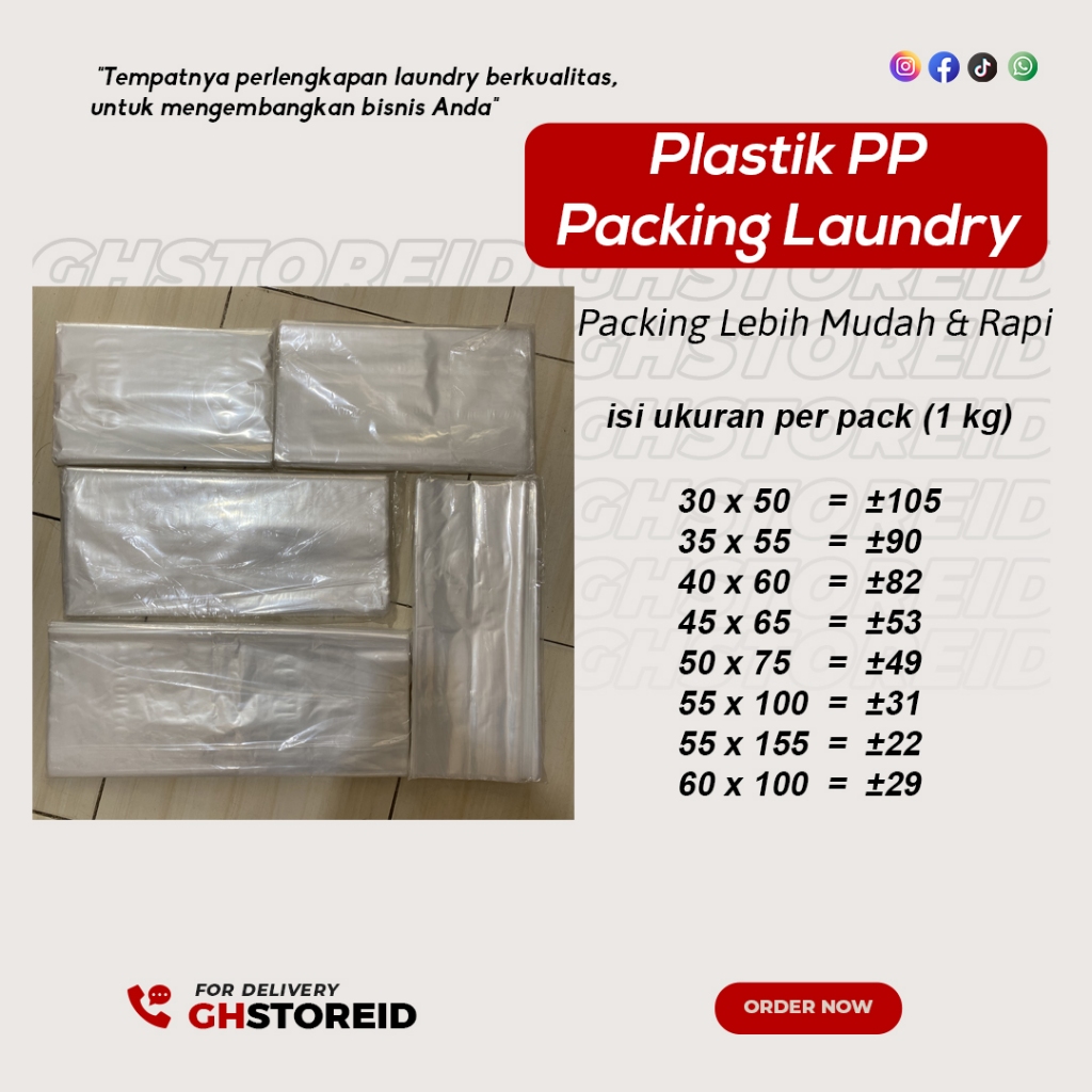 Jual Plastik Packing Laundry / Plastik pp polos / Plastik PP Bening | Shopee Indonesia