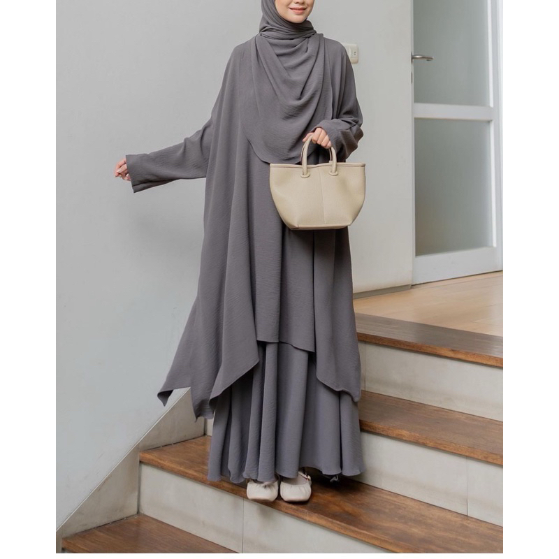 Jual Haliza Set Rok Abaya Malayu Jumbo Set Melayu Viral Bahan Crincle ...