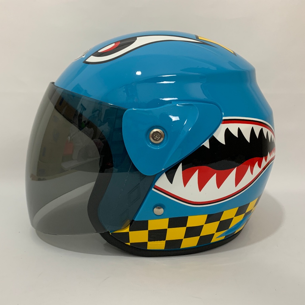 Jual Helm Nuvo Shark Biru Glossy - Helem Helmet SNI Dewasa BXP Evo ...