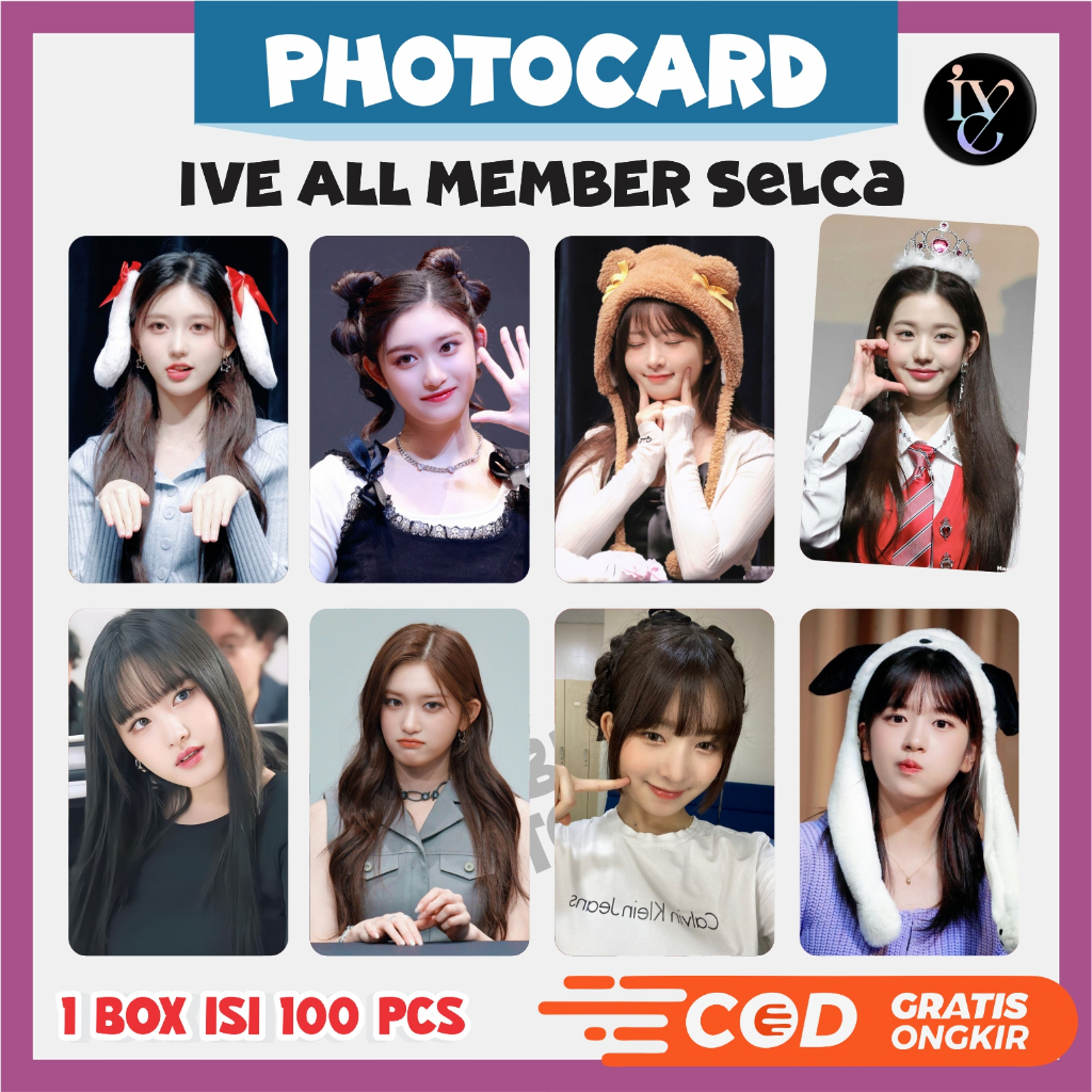 Jual Photocard ive all member 100 Pcs Unofficial Bonus Sticker + PIN ...