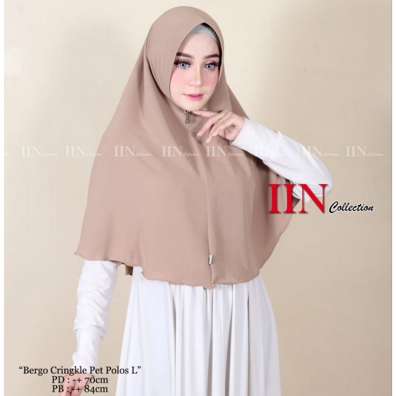 Jual Hijab bergo crinkle airflow bergo syari Bergo instan size L pad polos | Shopee Indonesia