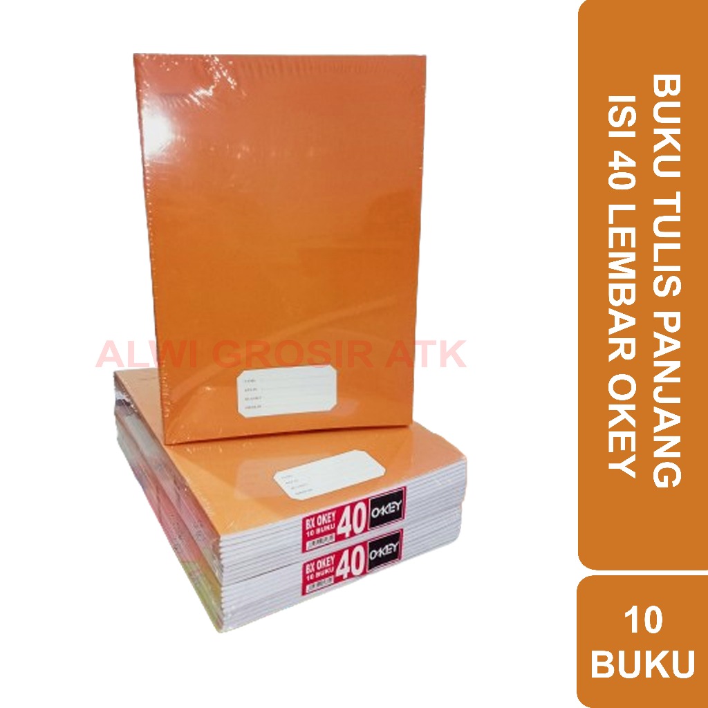 Jual BUKU TULIS PANJANG BOXY OKEY 40 LEMBAR SAMPUL CRAFT | ISI 10 PCS ...