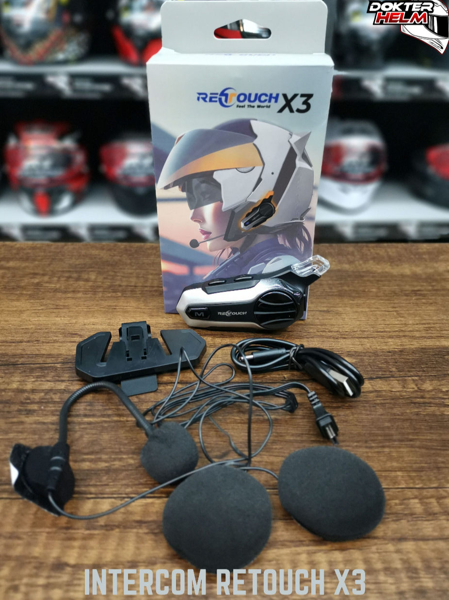 Jual INTERCOM RETOUCH X3 | HEADSET HELM BLUETOOTH GARANSI 6 BULAN ...