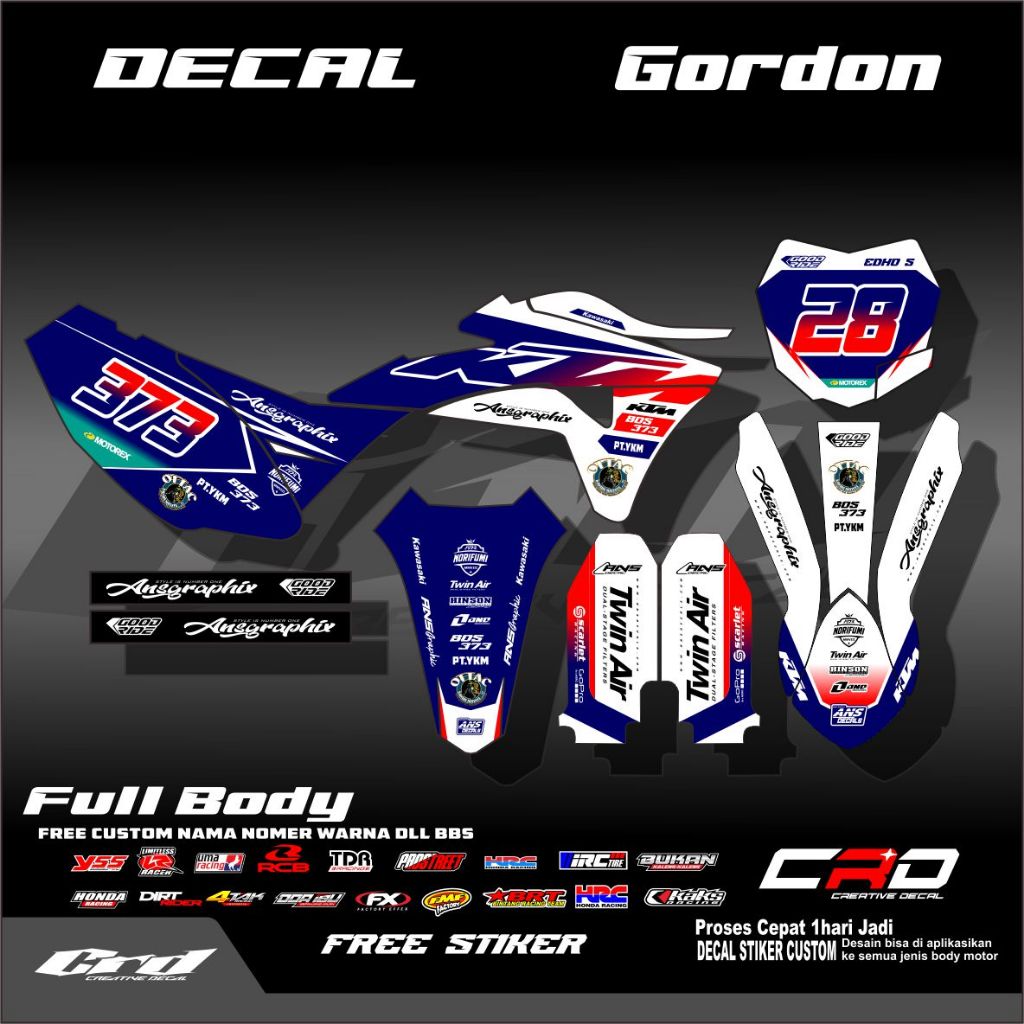 Jual DECAL STICKER KLX GORDON FULL BODY DECAL GORDON DECAL STIKER ...