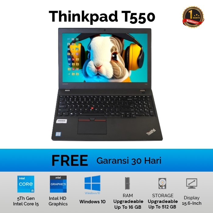 Jual Promo Laptop Lenovo Thinkpad T550 Core I5 Gen 5 Ram 8 gb Ssd 256gb ...