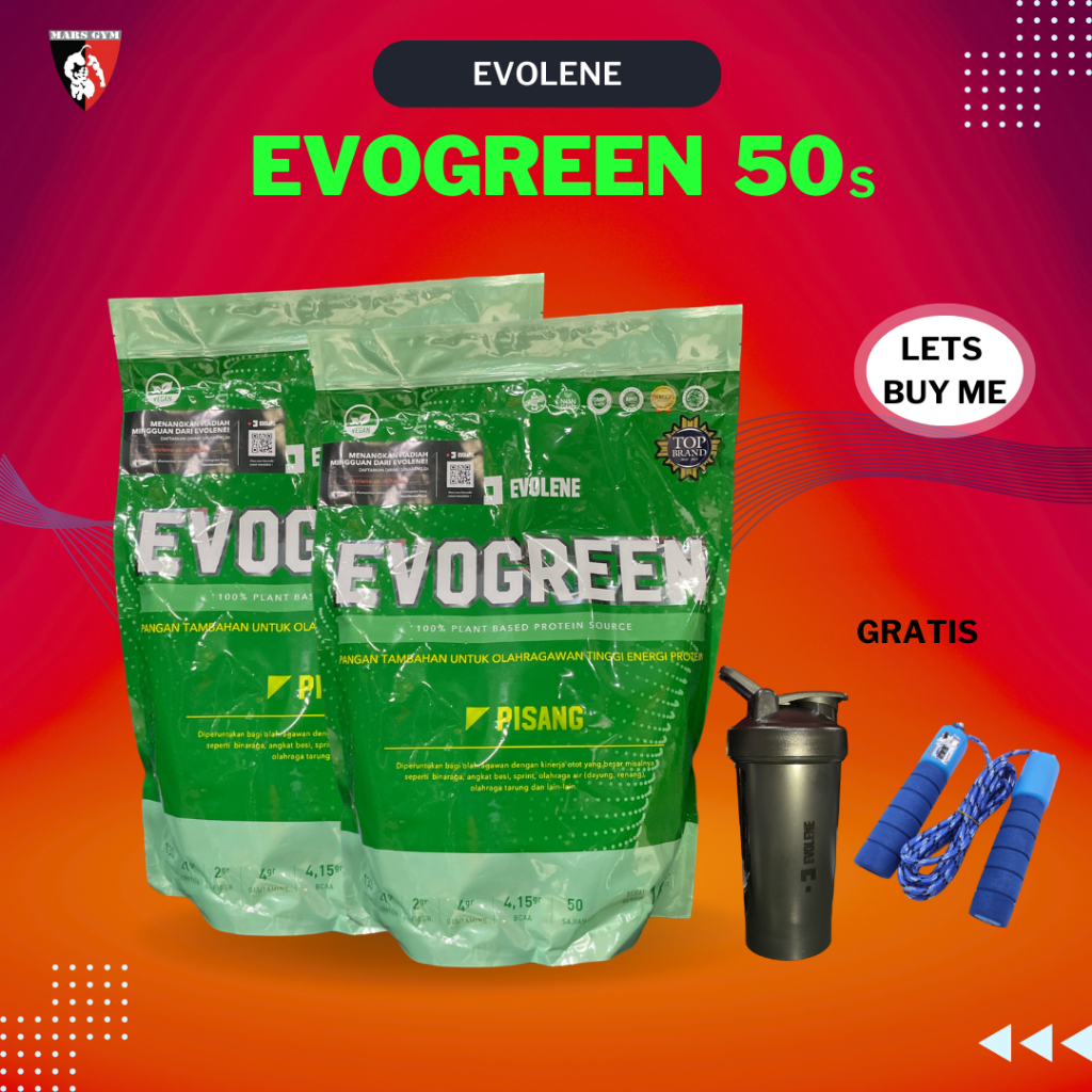 Jual EVOGREEN 50 SERVING VEGAN FRIENDLY HALAL BPOM gratis Shaker ...