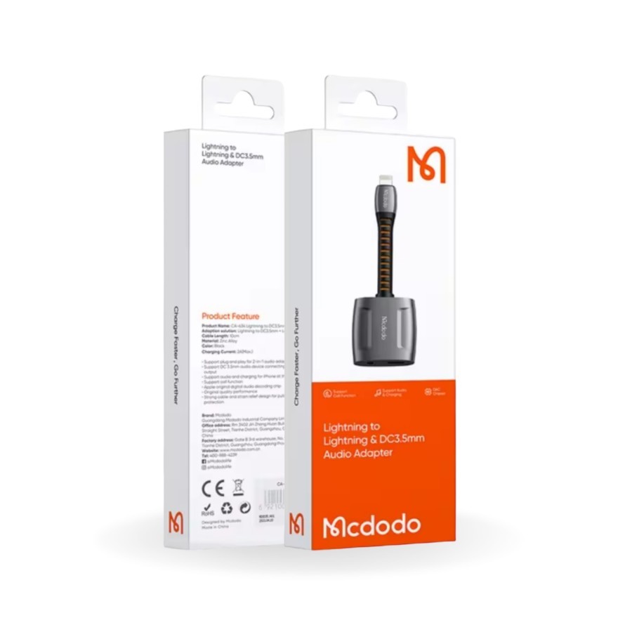 Jual MCDODO Splitter Premium Aux + Charging Adapter iPhone X 11 12 13 ...