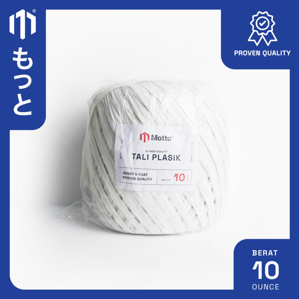 Jual Tali Rafia 10 Ons/1000 Gram/1 Kg Warna Putih - Tali Plastik Motto ...
