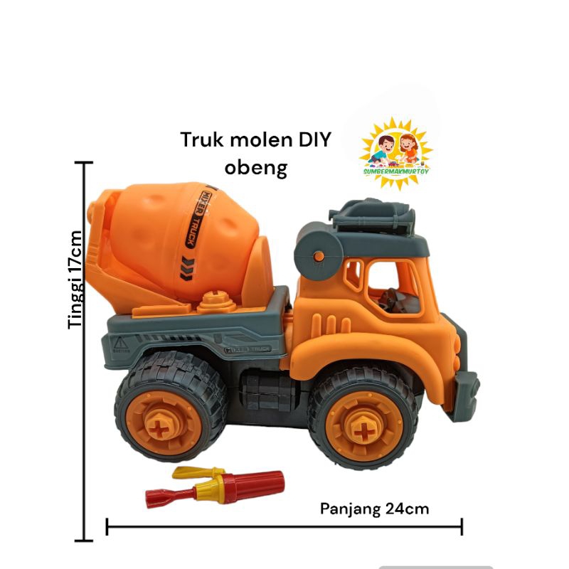 Jual Mainan Anak Mobil truk DIY obeng konstruksi molen | Shopee Indonesia
