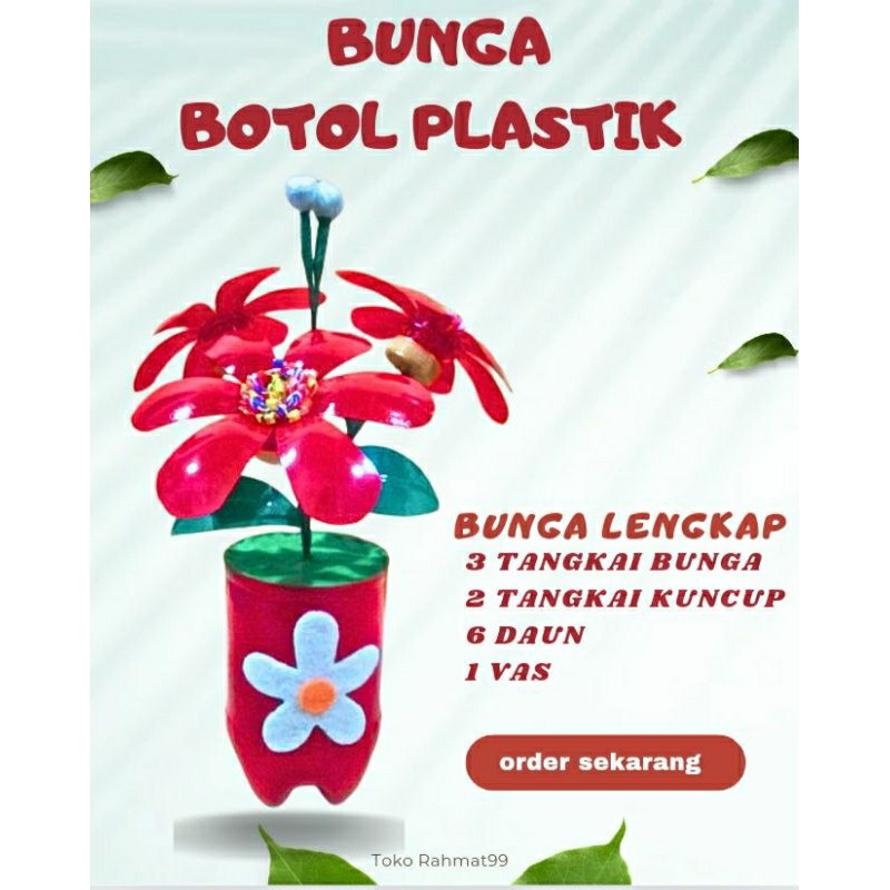 Jual Bunga Lengkap Botol Plastik / Prakarya Botol Bekas / Tugas Sekolah ...