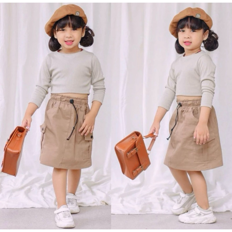 Jual 1-5TH ROK CARGO ANAK ROK PENDEK ANAK PEREMPUAN / MONA SHORT SKIRT ...