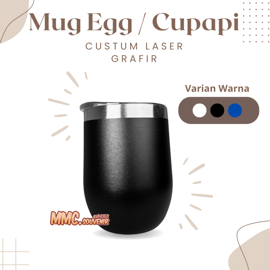 Jual Custum Tumbler Mug Egg Coffee Shaped Cupapi Laser Grafir Souvenir ...