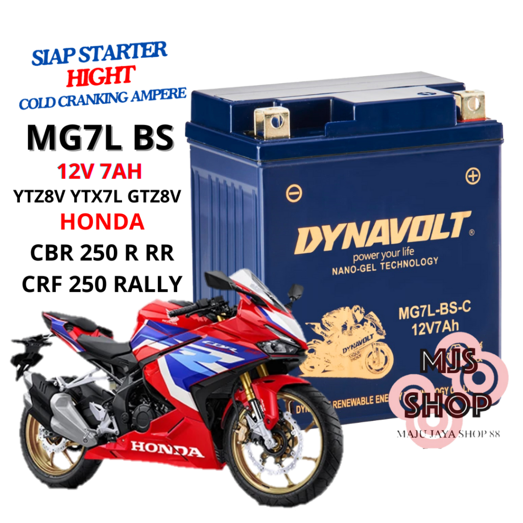 Jual AKI KERING DYNAVOLT CBR 250 R RR CRF 250 MG7L BS YTZ8V GTZ8V YTX7L MF | Shopee Indonesia