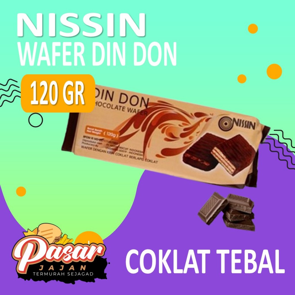 Jual Nissin Din Don Chocolate Wafer 120Gr dengan coklat yang tebal ...
