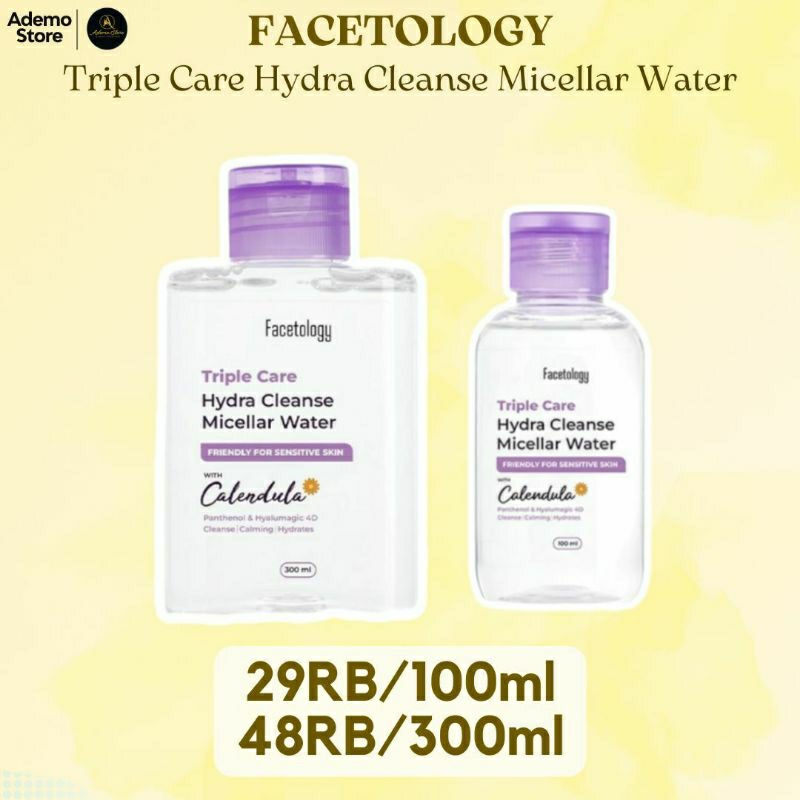Jual Facetology Triple Care Hydra Cleanse Micellar Water 100ml / 300ml | Shopee Indonesia