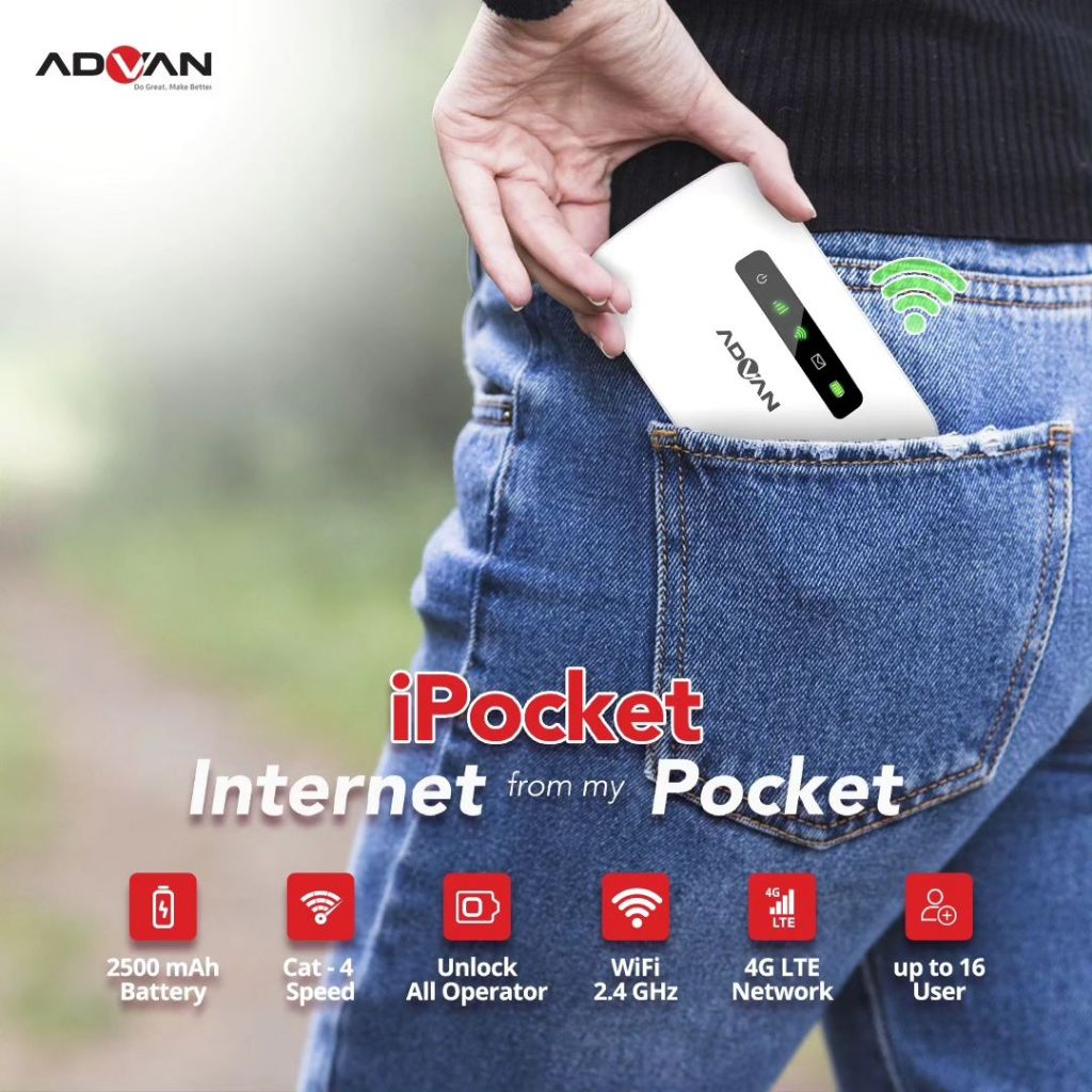 Jual ADVAN IPOCKET MIFI MF01 UNLOCK ALL OPERATOR BATERAI 2500 MAH ...