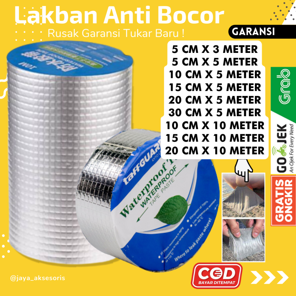 Jual LAKBAN ANTI BOCOR WATERPROOF ANTI AIR ALUMINIUM FOIL SUPER KUAT 10CM X 5M LEM PEREKAT ANTI ...