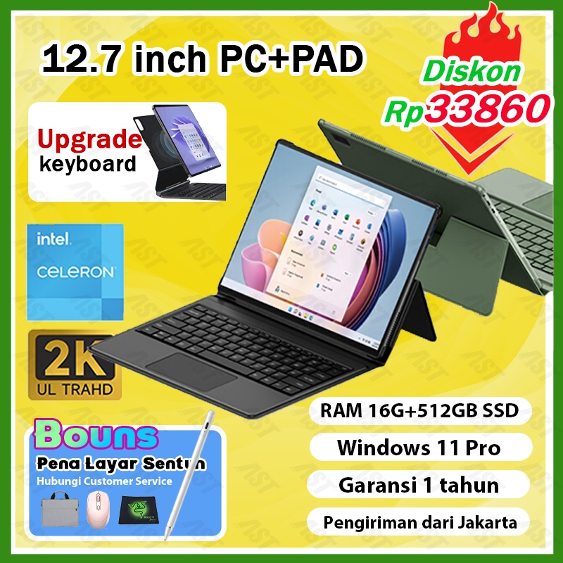 Jual AST Touchscreen 2 in 1 Laptop T103 Intel N5095 12.7" Ram16g+512gb ...