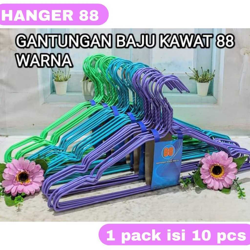 Jual HANGER88 GANTUNGAN BAJU KAWAT COATING WARNA GANTUNGAN BAJU KAWAT ...