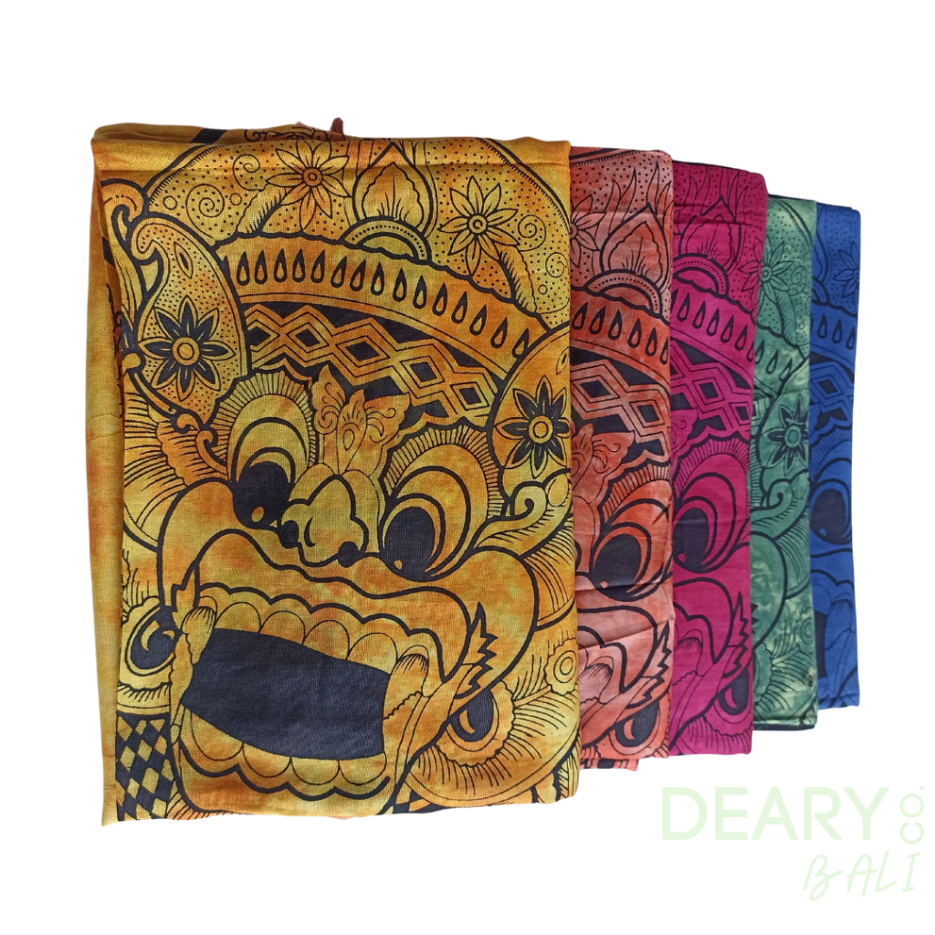Jual Kain Pantai Bali Motif Barong Rumbai Bahan Rayon Lembut Tipis Adem ...