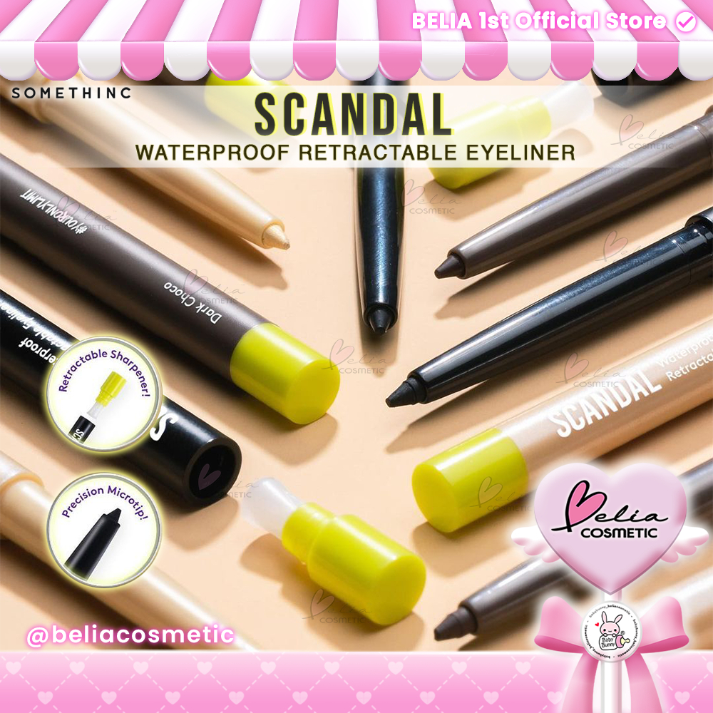 Jual BELIA SOMETHINC SCANDAL Waterproof Retractable Eyeliner | Pensil ...