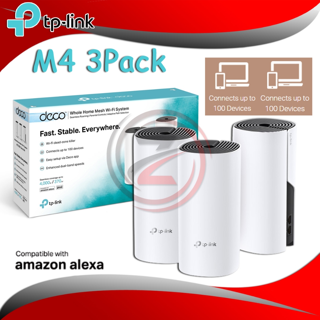 Jual TP-Link Deco M4 AC1200 Whole Home Mesh Wi-Fi System 3-Pack Dual ...
