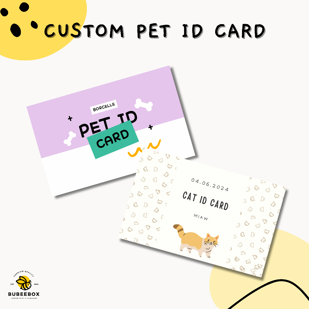 Jual Cetak ID Card Peliharaan / Custom Kartu Pengenal Peliharaan/ ID ...