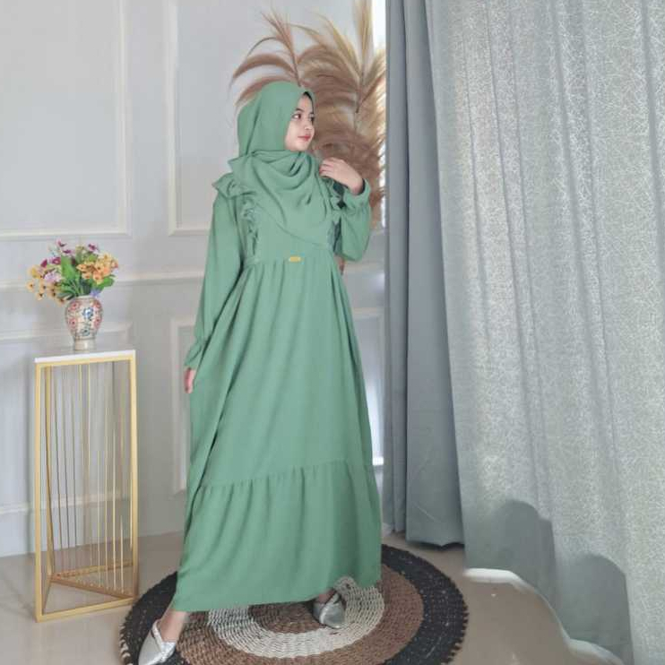 Jual Gamis Crinkle Airflow Set Hijab Premium Gamis Wanita Syari Bahan ...