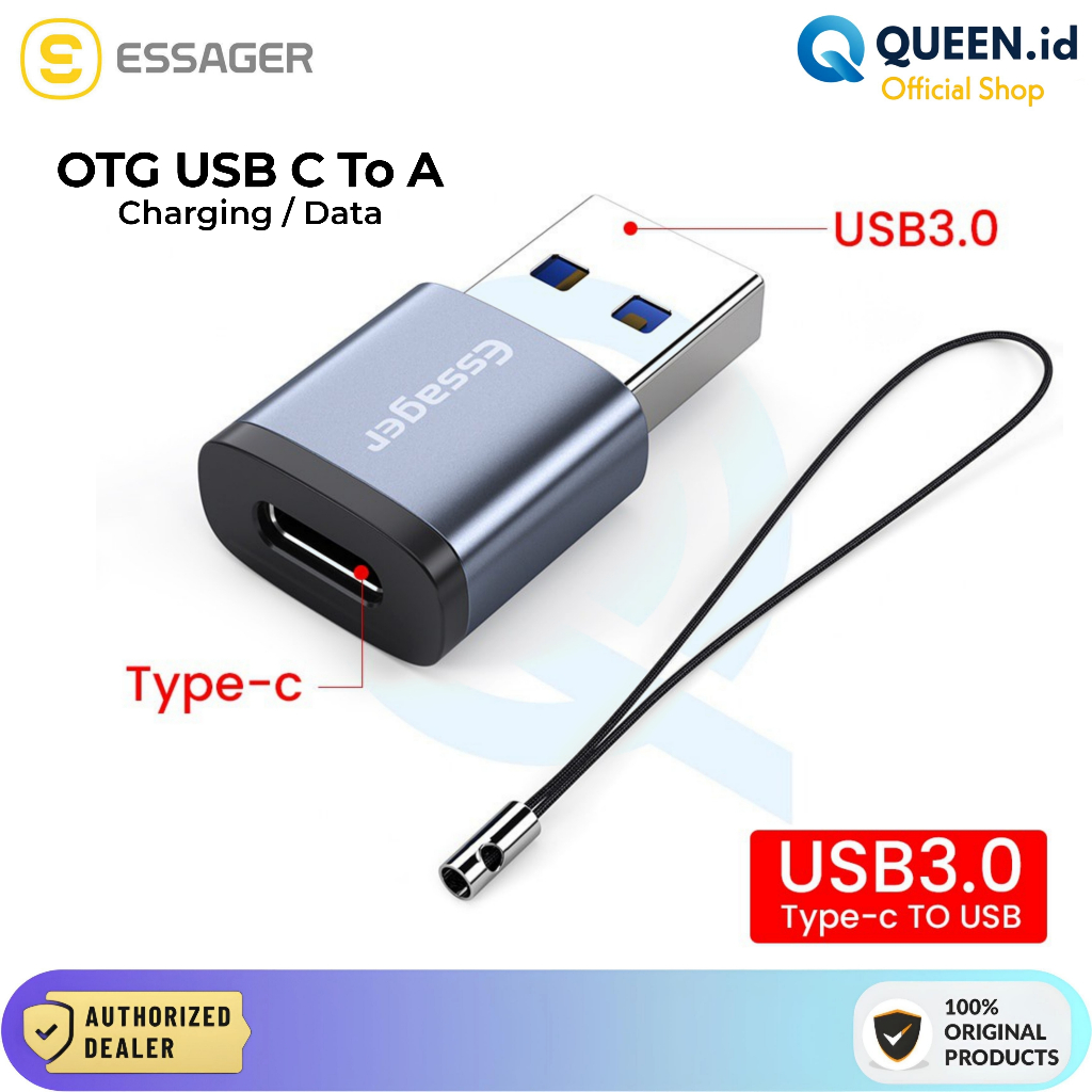 Jual Essager Converter OTG Adapter USB TYPE C To USB A 3.0 Charger Data ...