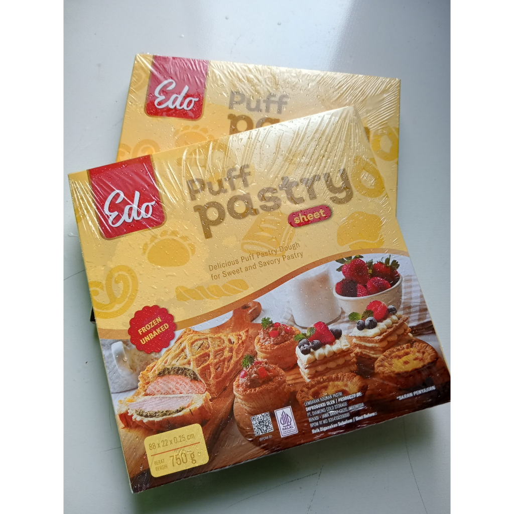 Jual Edo puff pastry sheet 750gr / kulit pastry frozen | Shopee Indonesia