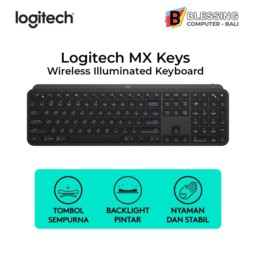 Jual Keyboard Logitech MX Keys - Graphite (920-009418) | Shopee Indonesia