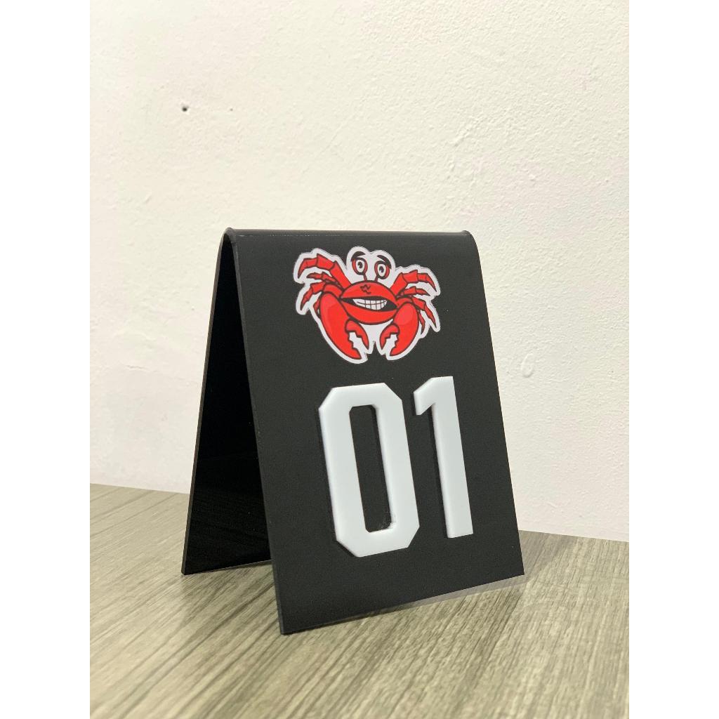 Jual NOMOR MEJA CAFE FULL ACRYLIC DUA SISI/TIMBAL BALIK FREE LOGO ...