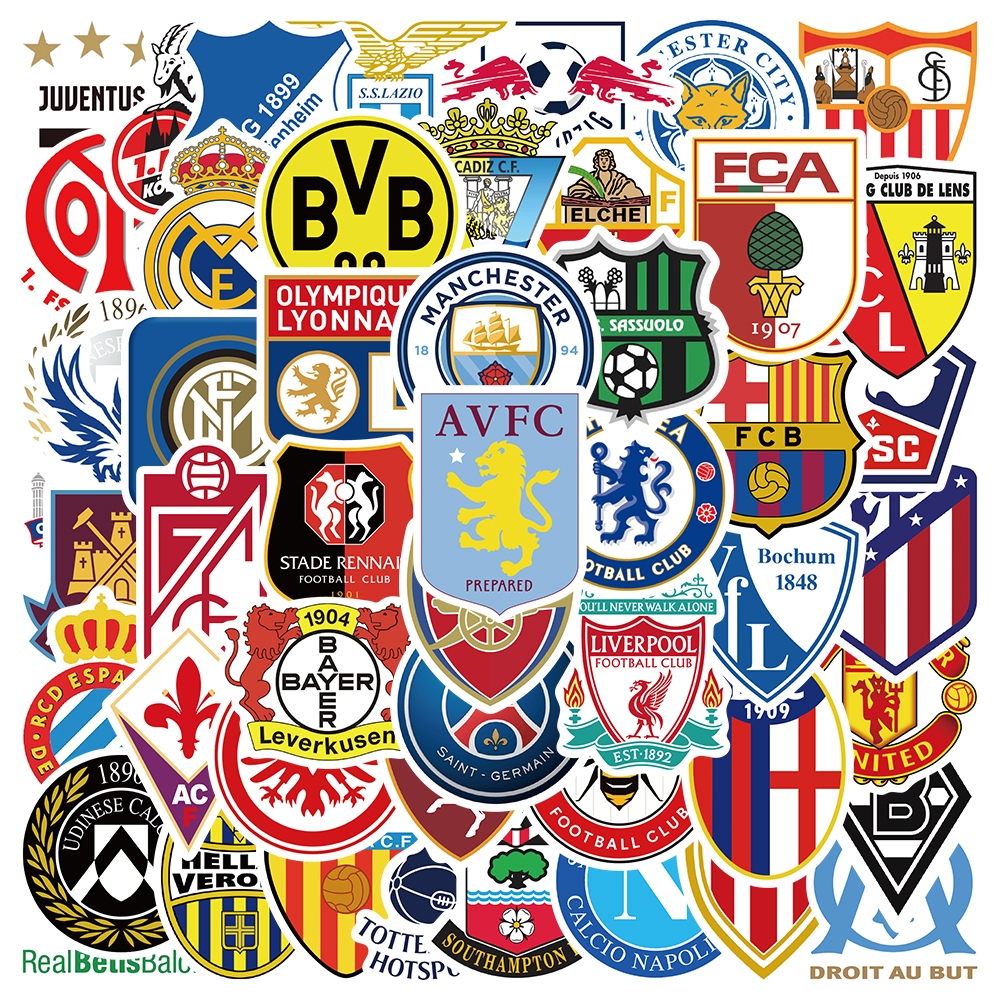 Jual COD 50pcs Sepak bola logo Stiker Aesthetic Stiker Anti Air Stikers ...