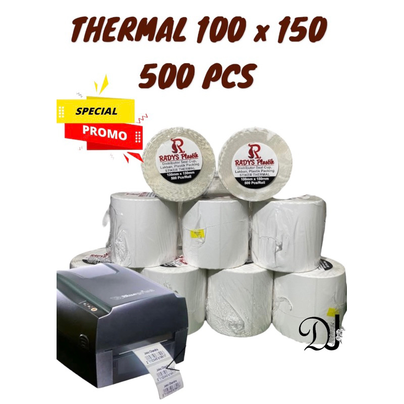 Jual Thermal Ukuran 100 x 150 Isi 500 Pcs Sticker Thermal Label A6 ...