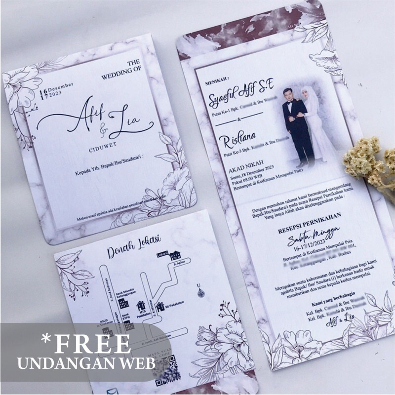 Jual CETAK UNDANGAN PERNIKAHAN UNDANGAN AESTHETIC UNDANGAN BAGUS ...